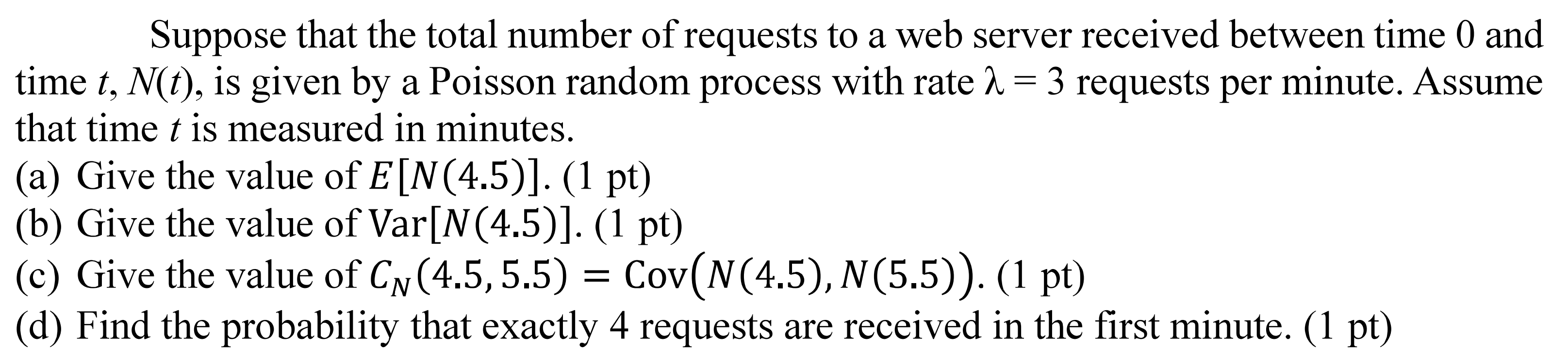 Solved Suppose that the total number of requests to a web | Chegg.com