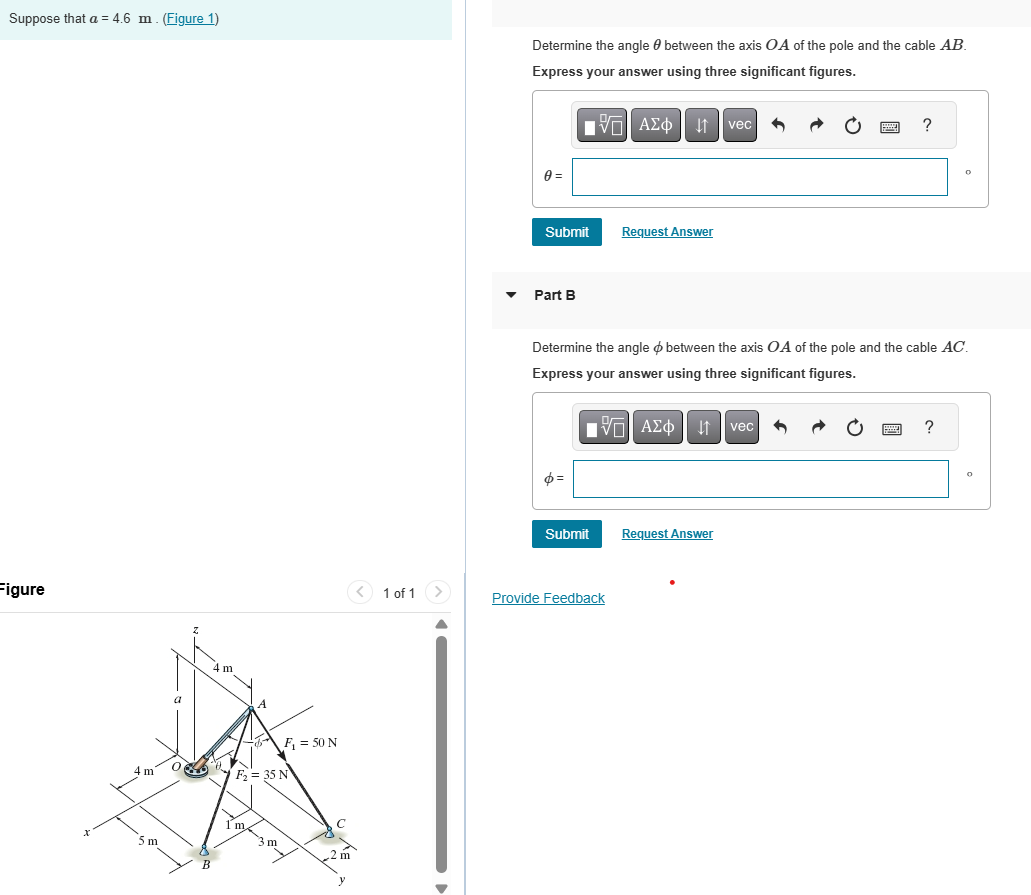 Solved Suppose that a=4.6m. (Figure 1)Determine the angle | Chegg.com