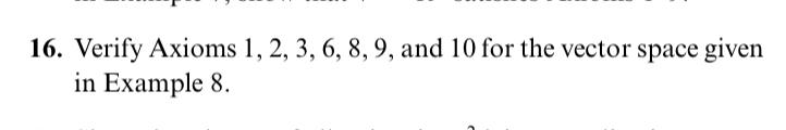 Solved 16. Verify Axioms 1,2,3,6,8,9, and 10 for the vector | Chegg.com
