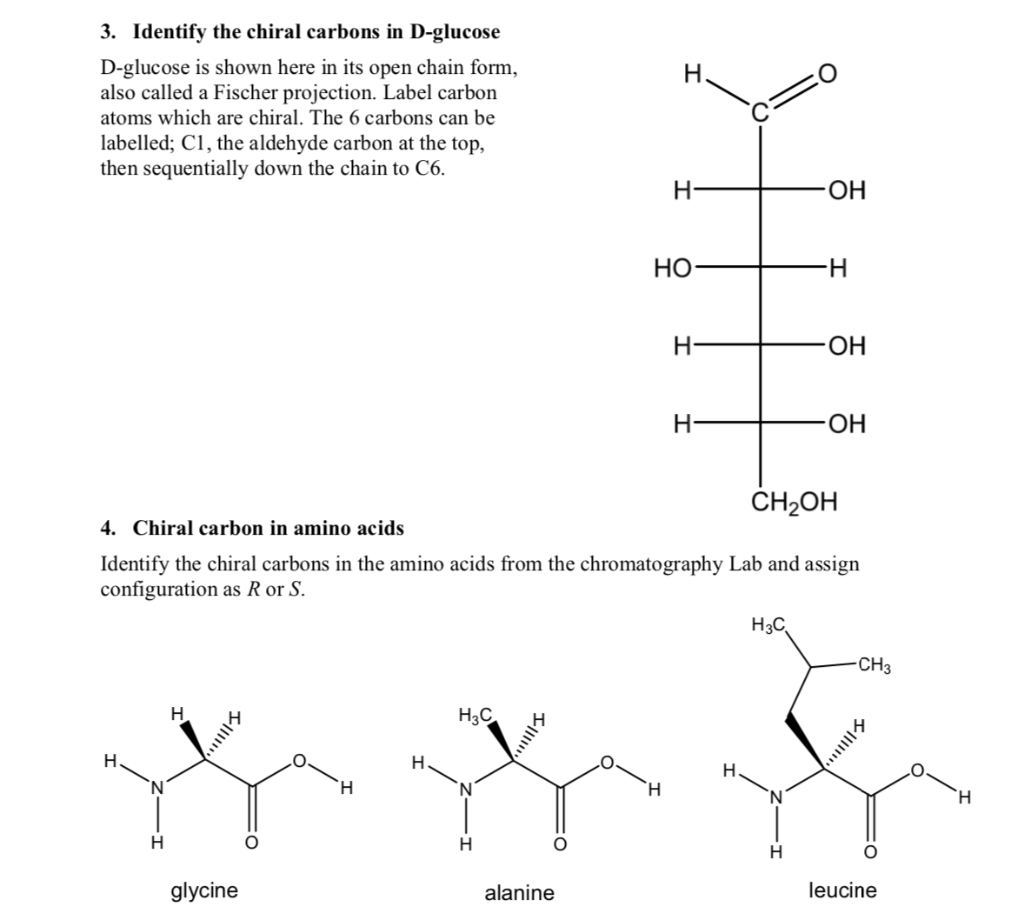 Solved H. 3. Identify the chiral carbons in D-glucose | Chegg.com