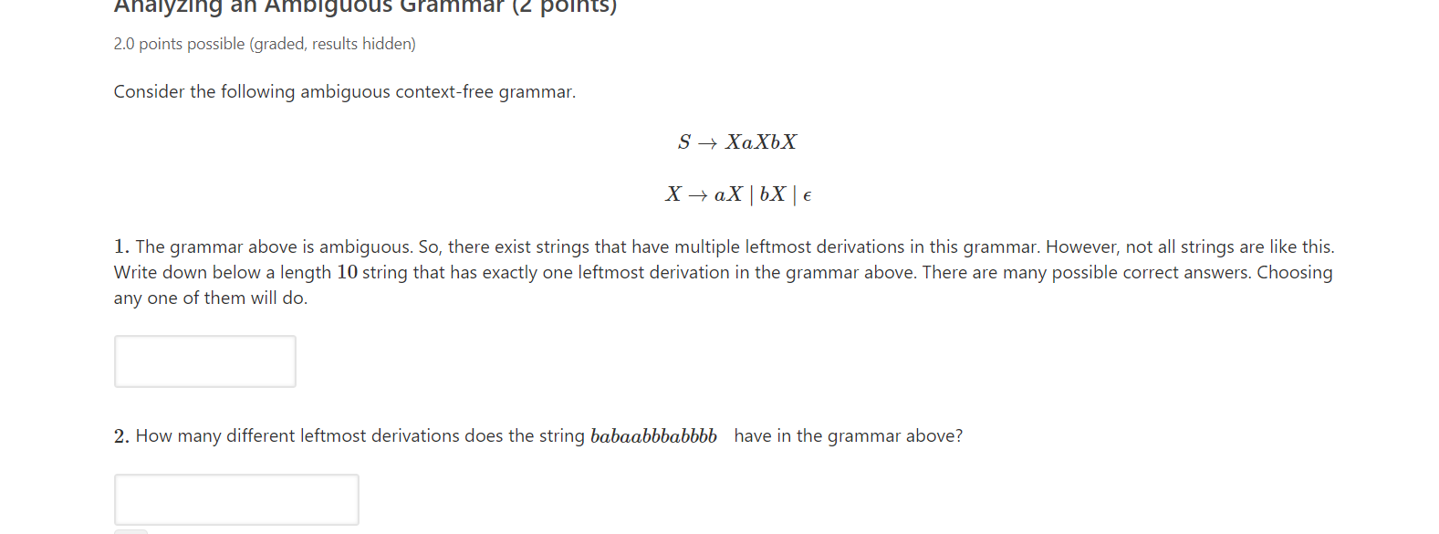 Solved mar (2 points) Analyzing an Ambiguous Gra 2.0 points | Chegg.com