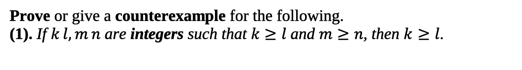Solved Prove or give a counterexample for the following. | Chegg.com