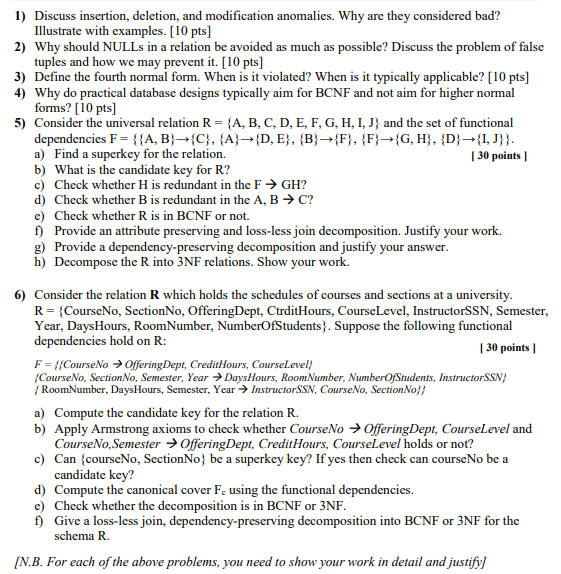 Solved 1) Discuss insertion, deletion, and modification | Chegg.com