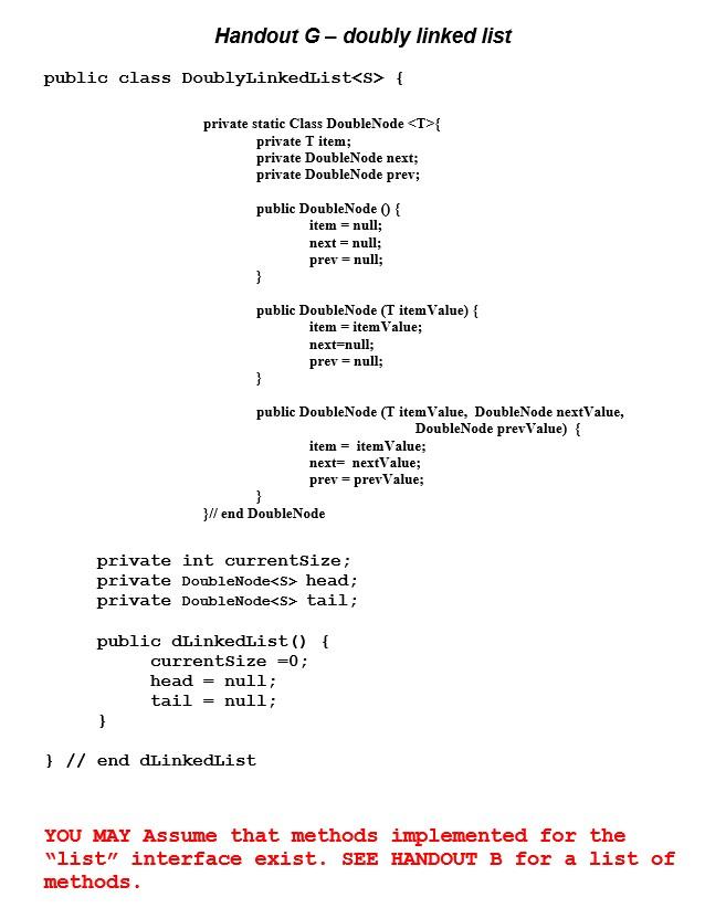 8) (10 points) To the implementation of a doubly | Chegg.com