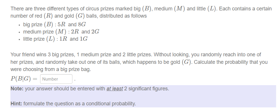 Solved There are three different types of circus prizes | Chegg.com