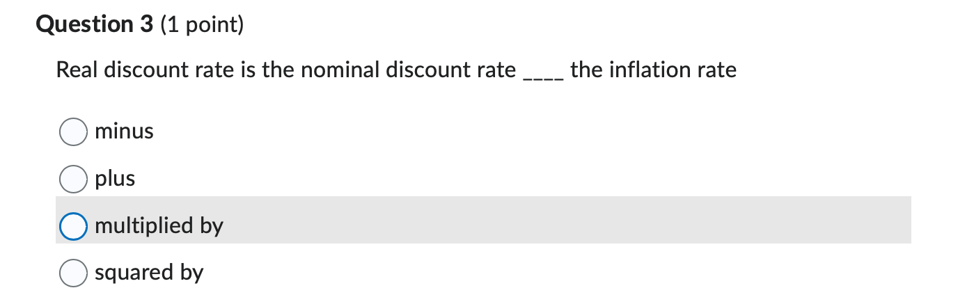 Solved Real discount rate is the nominal discount rate the | Chegg.com