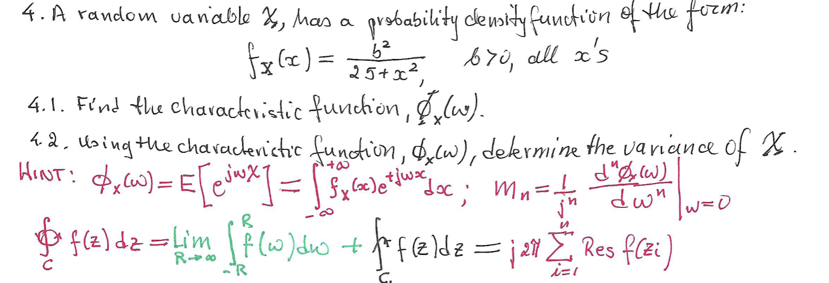 Solved 4. A random variable x, has a probability | Chegg.com
