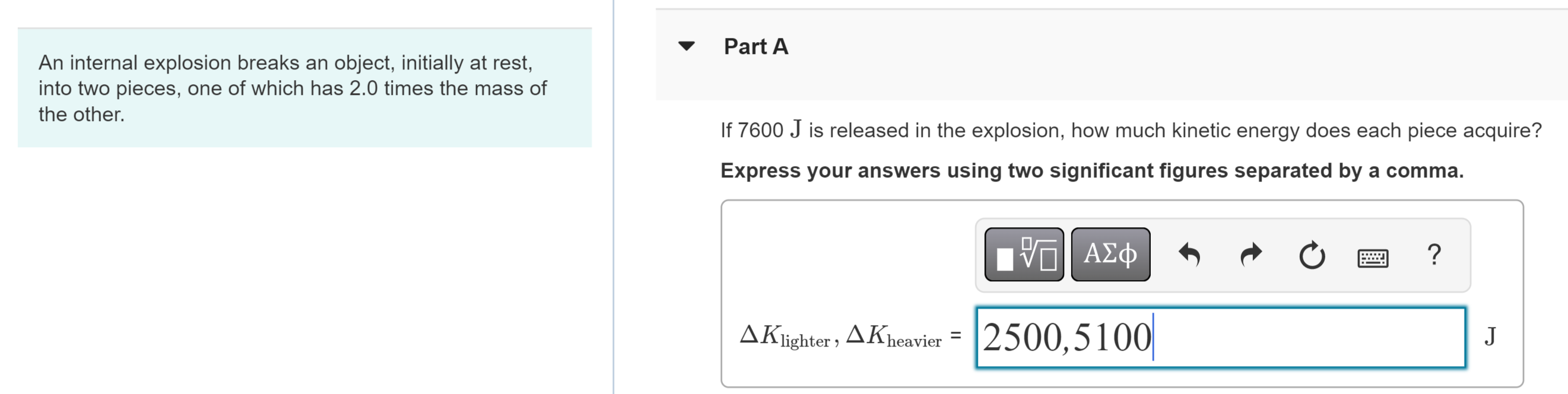 Solved An internal explosion breaks an object, initially at | Chegg.com