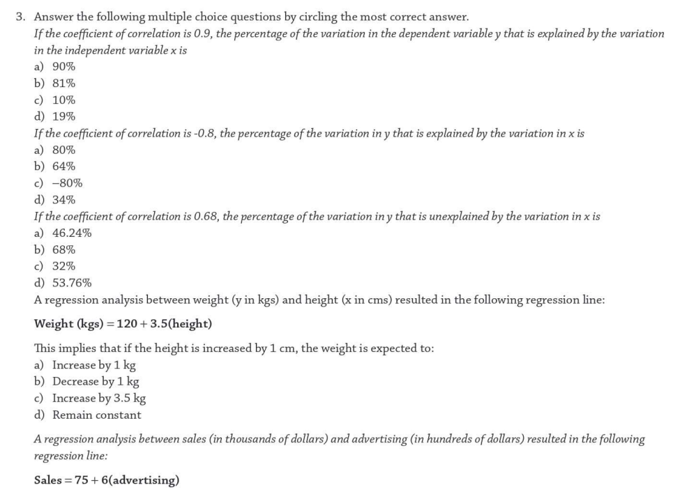Solved 3. Answer the following multiple choice questions by | Chegg.com