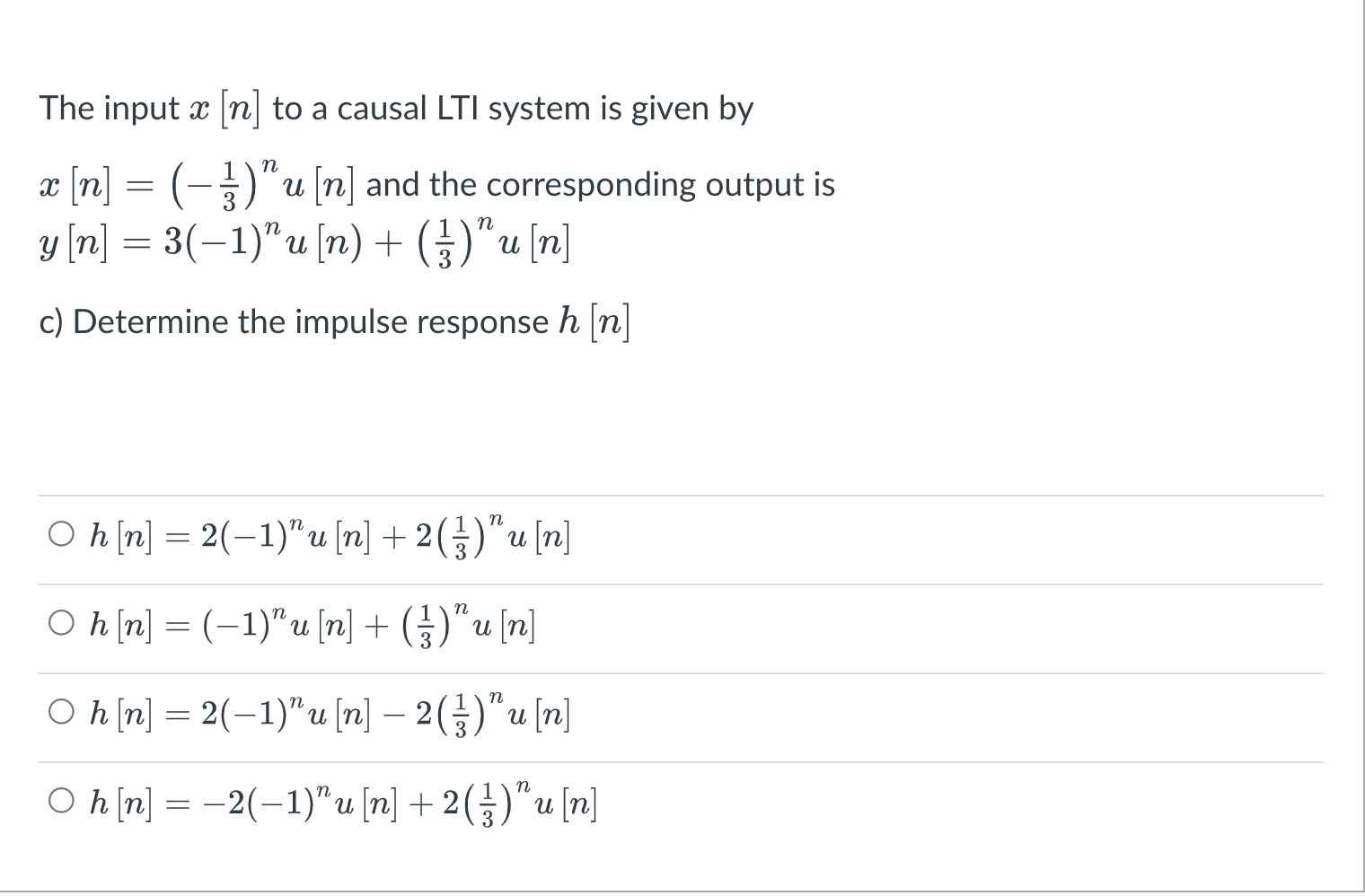 Solved The input x[n] to a causal LTI system is given by | Chegg.com