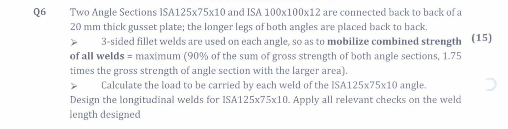 Two Angle Sections ISA 125×75×10 and ISA 100×100×12 | Chegg.com