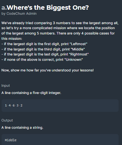 Solved a.Where's the Biggest One? by CodeChum Admin We've | Chegg.com