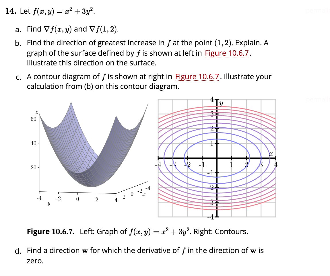 Solved 14. Let f(x, y) = x2 + 3y2. a. Find Vf(x, y) and | Chegg.com