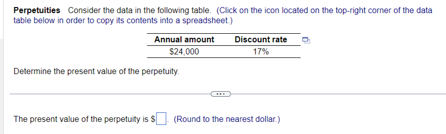 Solved Perpetuities Consider the data in the following | Chegg.com