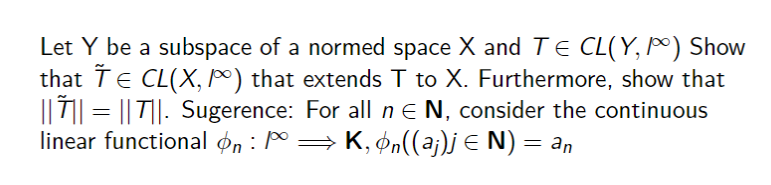 Solved Let Y ﻿be a subspace of a normed space x ﻿and | Chegg.com