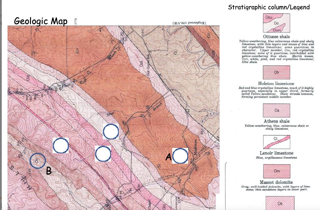 Solved Stratigraphic column/Legend Ottosee shale | Chegg.com