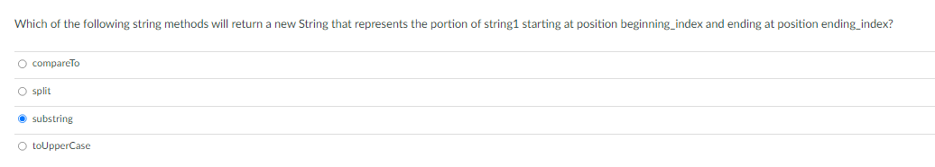 Solved Which of the following string methods will return a | Chegg.com