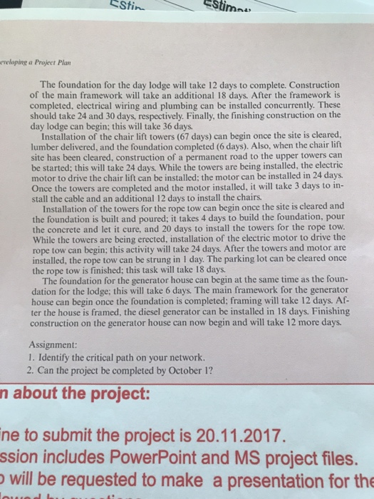 determine if the project can be completed in4 We ing | Chegg.com