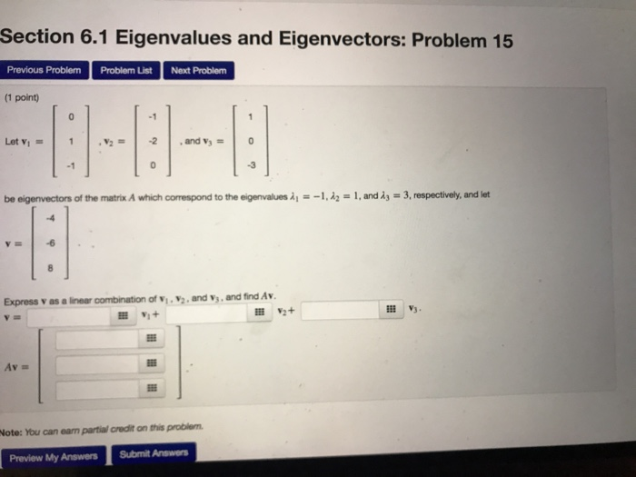 Solved Section 6.1 Eigenvalues and Eigenvectors: Problem 13 | Chegg.com