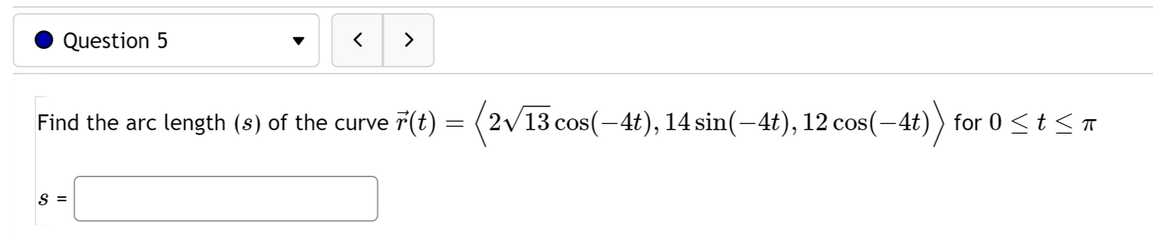 Solved Find the arc length (s) of the curve | Chegg.com
