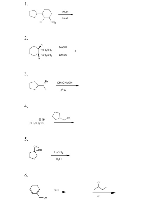 Solved KOH heat CI CH 2. NaOH CH2CH CH CHDMSO 3. Br CH CH2OH | Chegg.com Solved KOH heat CI CH 2. NaOH CH2CH CH CHDMSO 3. Br CH CH2OH | Chegg.com