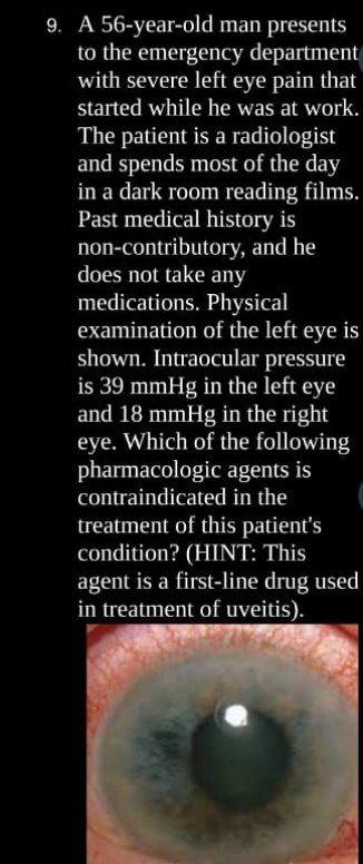 Solved 9. A 56-year-old man presents to the emergency | Chegg.com