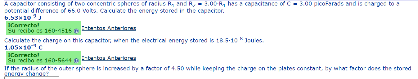Solved A capacitor consisting of two concentric spheres of | Chegg.com