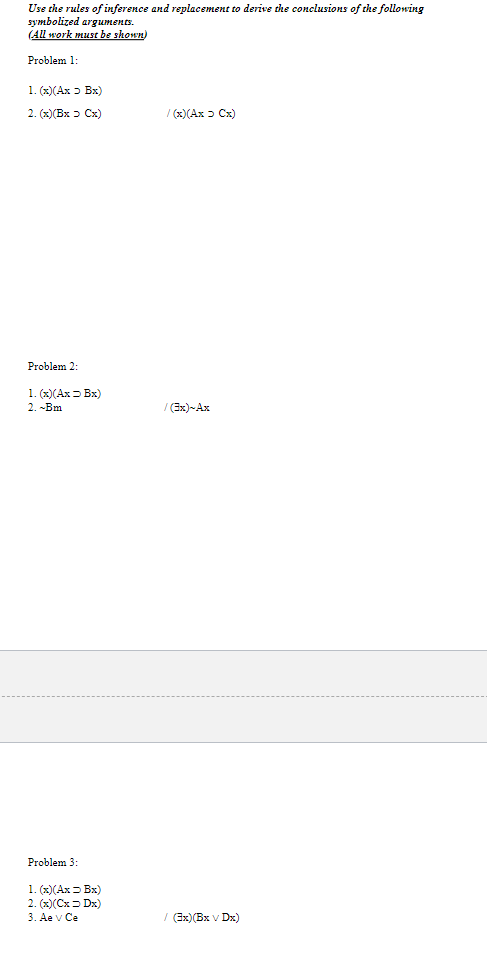 Solved Use the rules of inference and replacement to derive | Chegg.com
