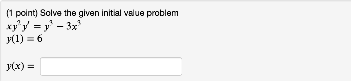 Solved (1 point) Solve the given differential equation by | Chegg.com