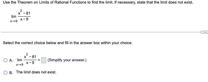 Solved Use the Theorem on Limits of Rational Functions to | Chegg.com