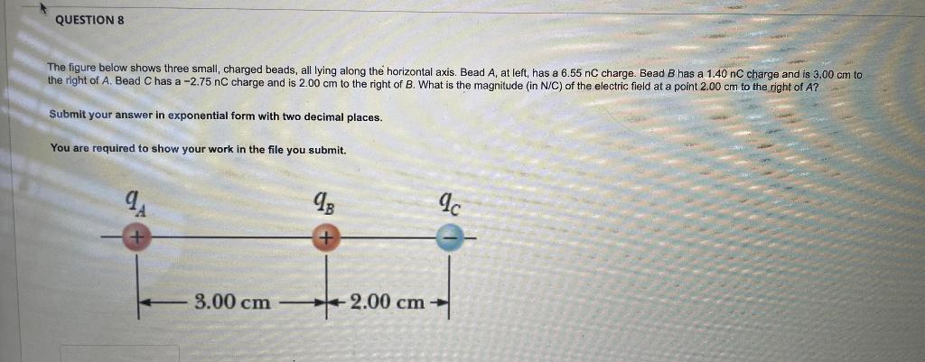 Solved The figure below shows three small, charged beads, | Chegg.com