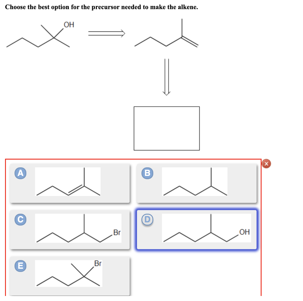 Solved Choose the best option for the precursor needed to | Chegg.com Solved Choose the best option for the precursor needed to | Chegg.com