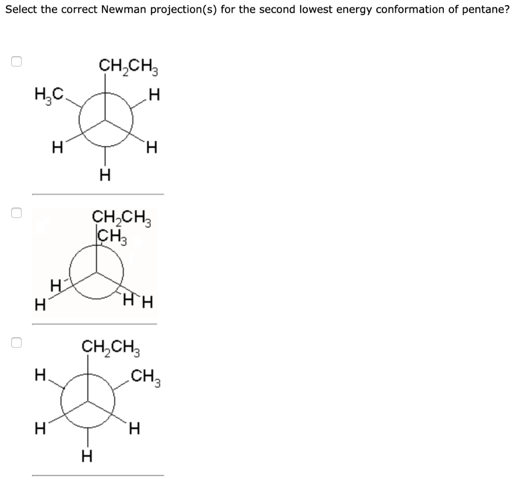 Solved Select the correct Newman projection(s) for the | Chegg.com