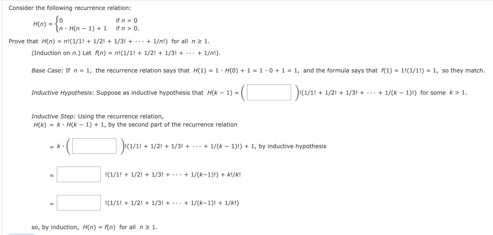 Solved Consider the following recurrence relation: | Chegg.com