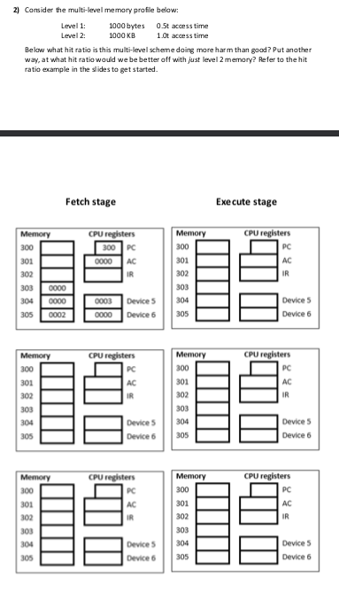 Solved 2) Consider the multi-level memory profle below: | Chegg.com Solved 2) Consider the multi-level memory profle below: | Chegg.com