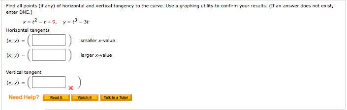 Solved Find all points (if any) of horizontal and vertical | Chegg.com