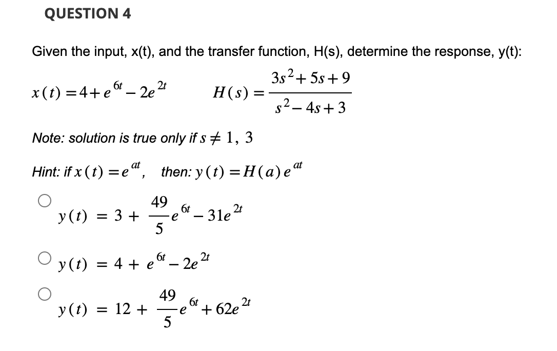 Solved Given the input, x(t), and the transfer function, | Chegg.com Solved Given the input, x(t), and the transfer function, | Chegg.com