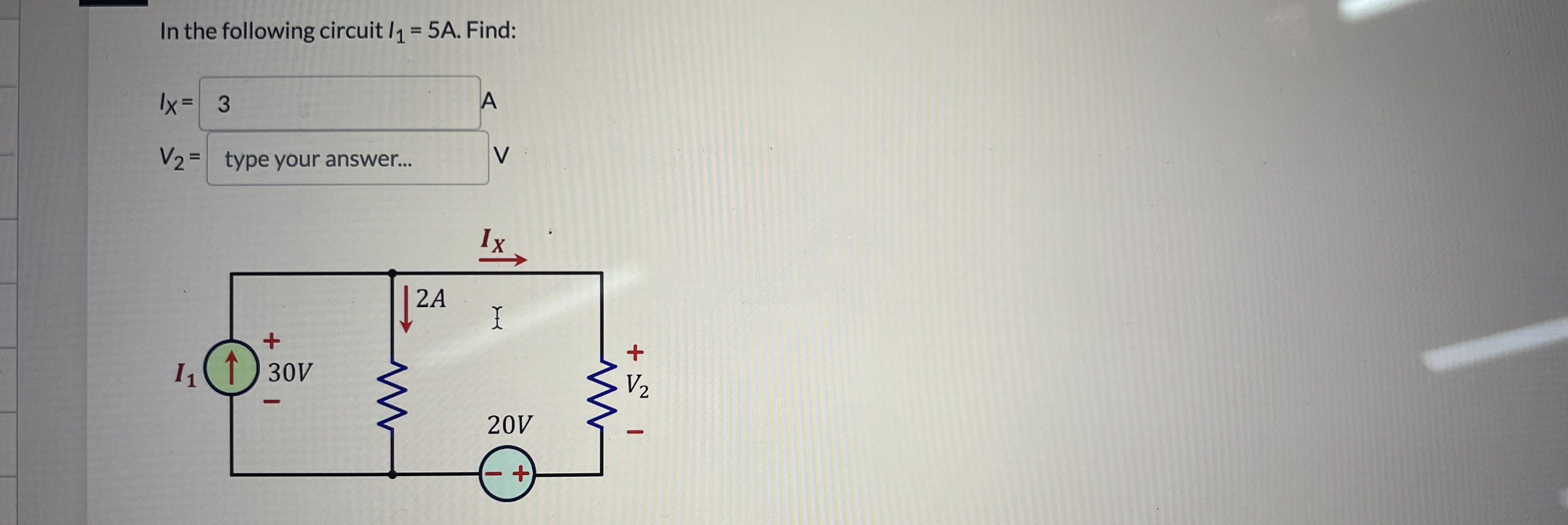 Solved In the following circuit \\( I_{1}=5 \\mathrm{~A} | Chegg.com