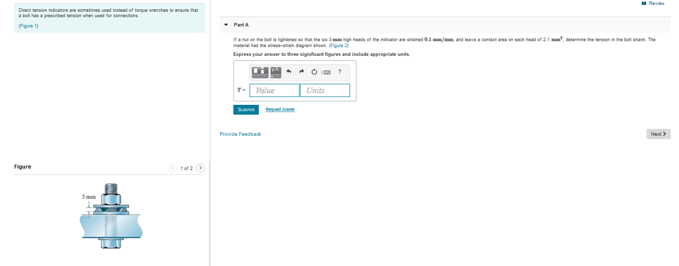 Solved Review Direct tension indicators are sometimes useed | Chegg.com