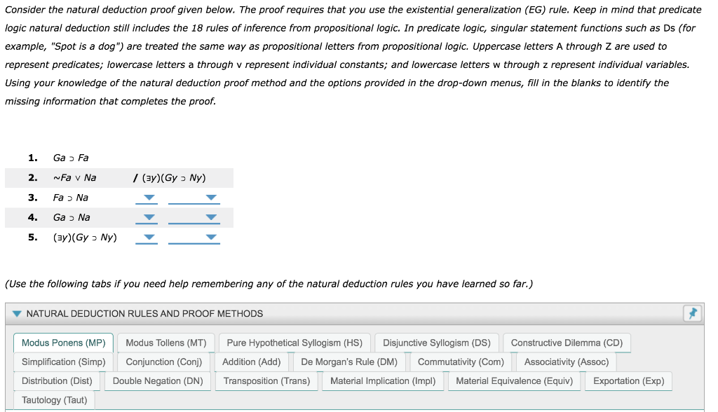 Solved Consider the natural deduction proof given below. The | Chegg.com
