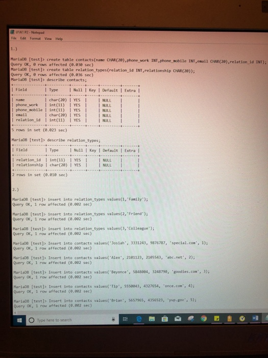 Solved I’m completely new to SQL and using the MySQL Client | Chegg.com