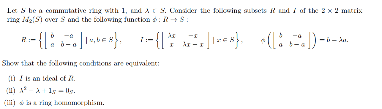Solved Let S be a commutative ring with 1, and le S. | Chegg.com