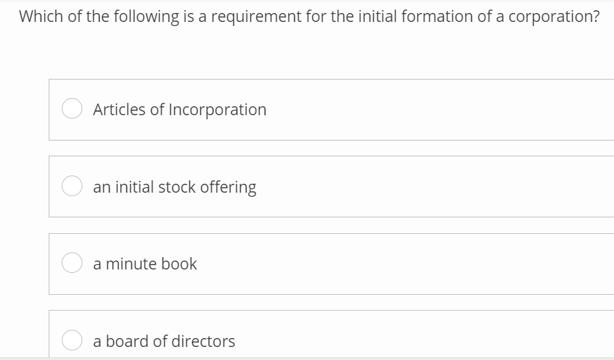 Solved Which of the following is a requirement for the | Chegg.com