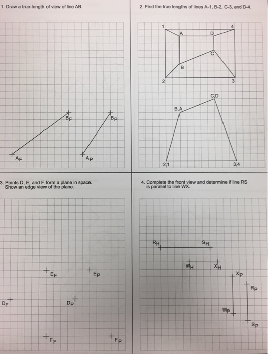 1. Draw a true-length of view of line AB. 2. Find the | Chegg.com