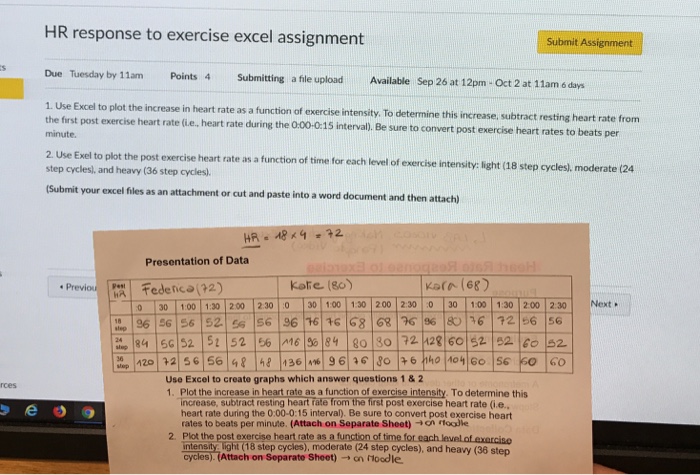 HR response to exercise excel assignment Submit | Chegg.com