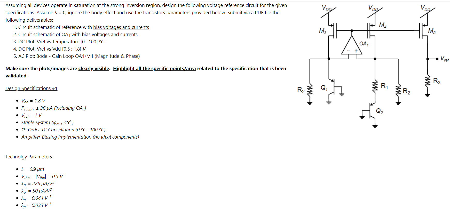 Solved Assuming all devices operate in saturation at the | Chegg.com