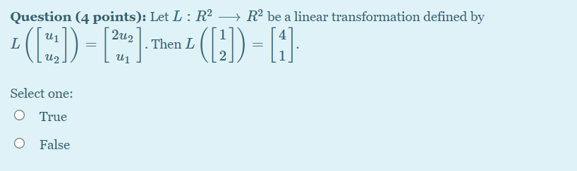 Solved Question (4 points): Let L: R2 + R² be a linear | Chegg.com