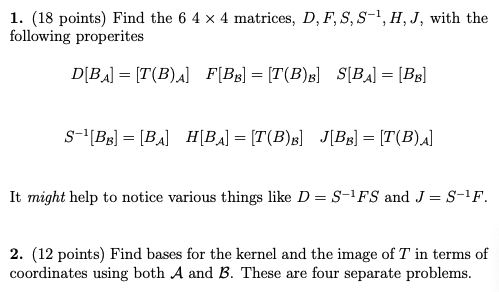 Solved Consider the linear transformation from 2x2 matrices | Chegg.com