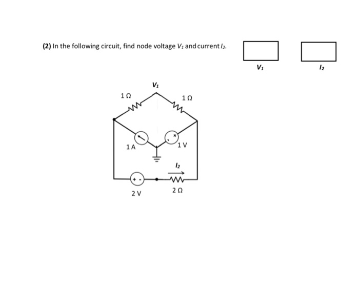 Solved (2) In the following circuit, find node voltage V1 | Chegg.com