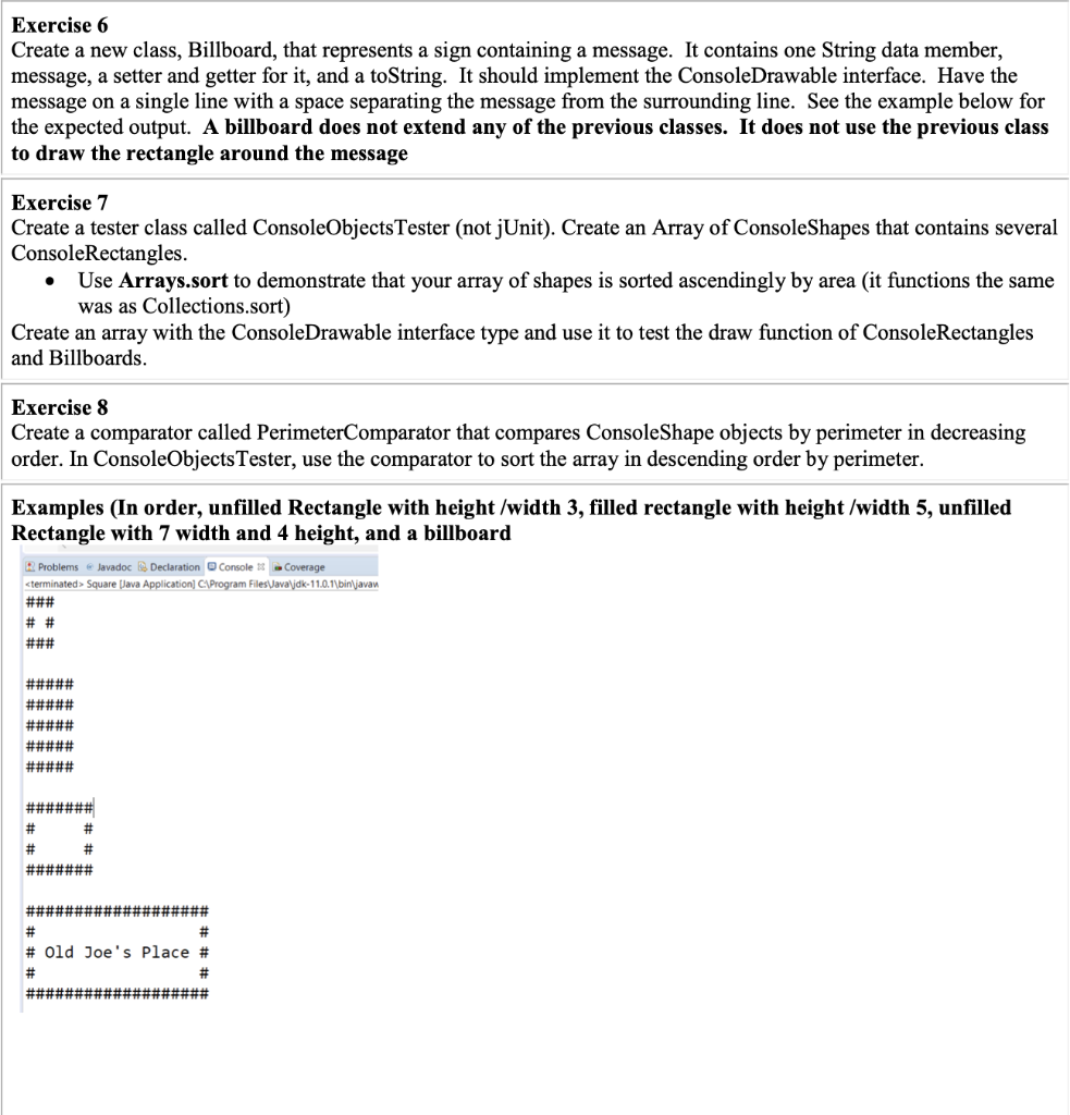 Solved Exercise 1 Create an abstract class called | Chegg.com